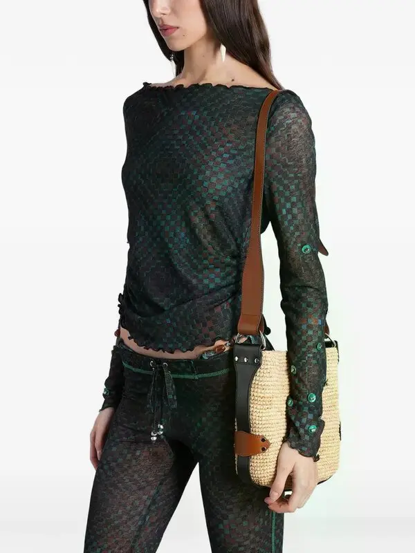 SIEDRES Checkered Ruched Top