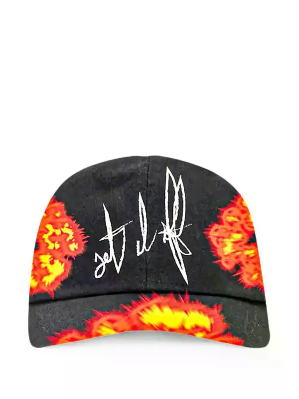 DENIM TEARS X Offset Graphic-print Baseball Cap - Black