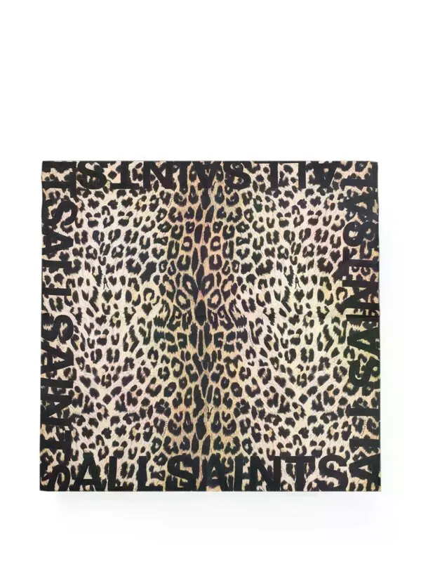 ALLSAINTS Leopard-print Logo Scarf