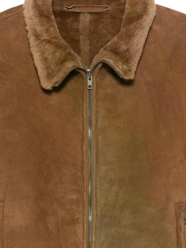 SALVATORE SANTORO Shearling-collar Suede Jacket