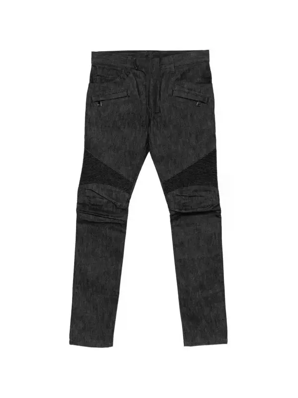 Balmain Biker Panel Jeans - Black