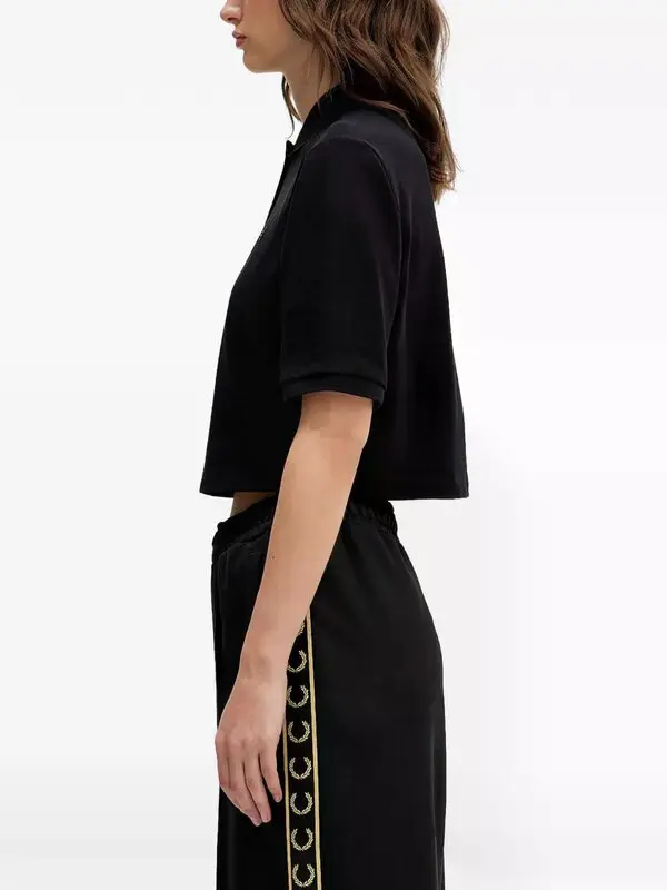 Fred Perry Logo-embroidered Cropped Polo Top