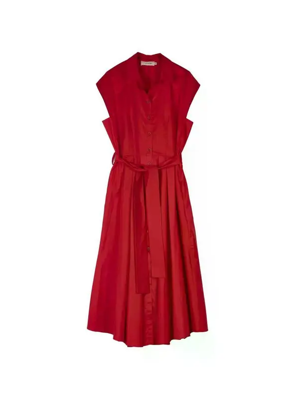 MOUTAKI Sleeveless Belted Midi Dress