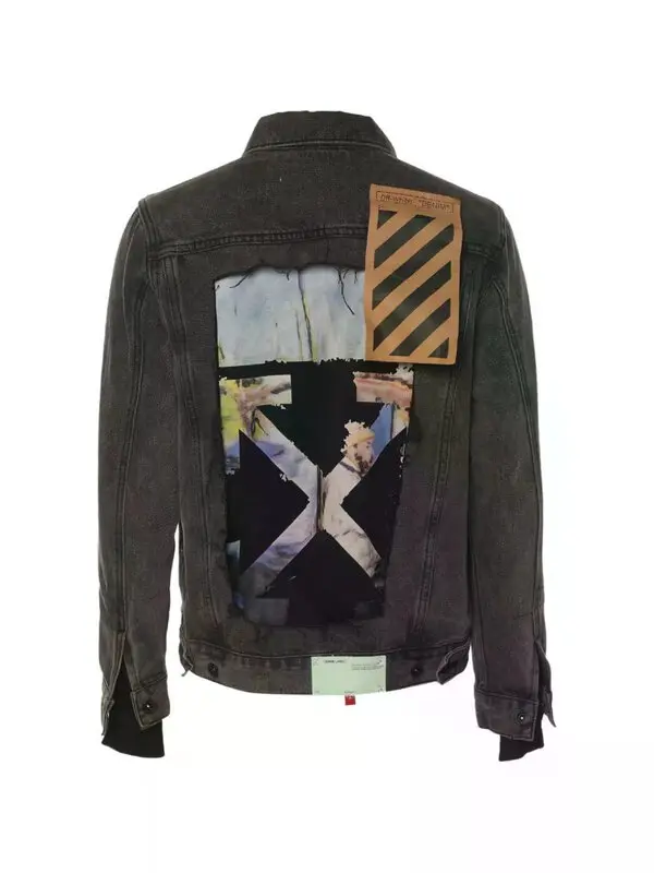 Off-White Logo-print Denim Jacket - Grey