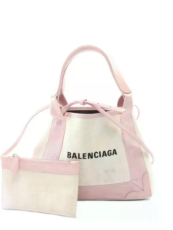 Balenciaga Navy Cabas Handbag - Neutrals