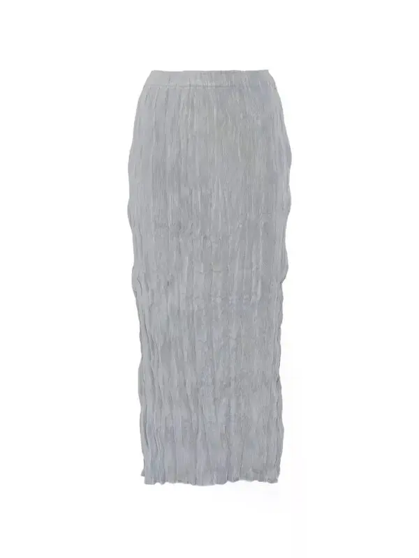 GONGDID DESIGN Plissé Elasticated Waist Midi Skirt