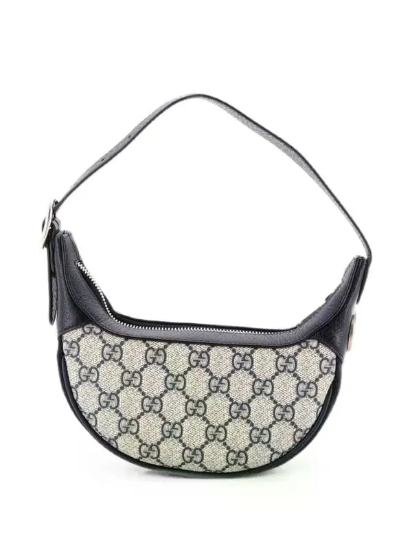 Gucci Ophidia Half Moon Mini Hobo Bag In Gg Coated Canvas - Blue