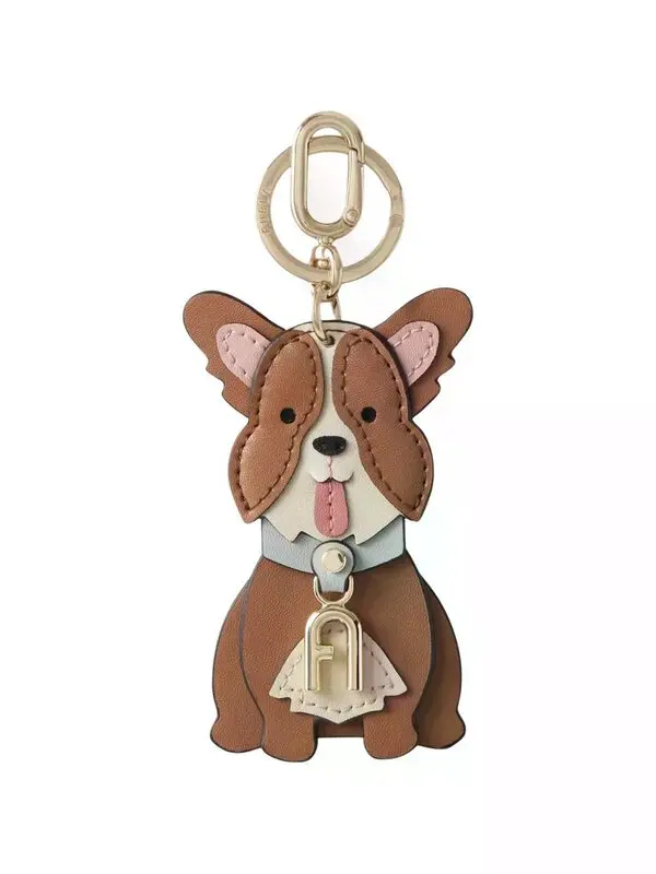 Furla Dog-motif Leather Keyring