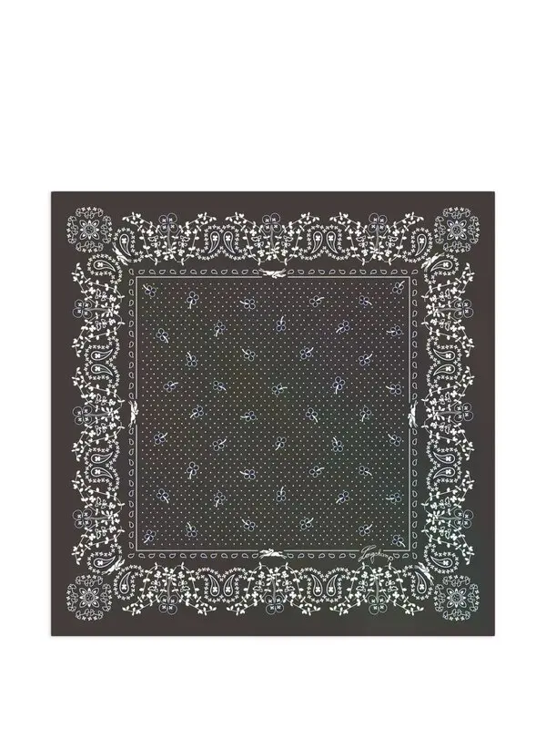 Longchamp French Bandana Silk Scarf 50 - Brown