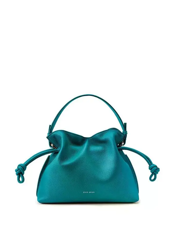 ESIN AKAN Midi Emma Grain Leather Cross Body Bag - Green