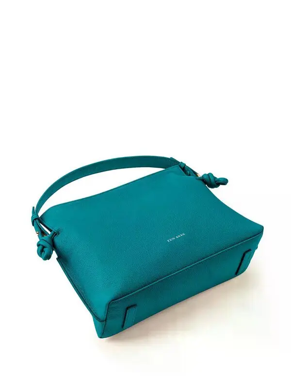 ESIN AKAN Midi Emma Grain Leather Cross Body Bag - Green