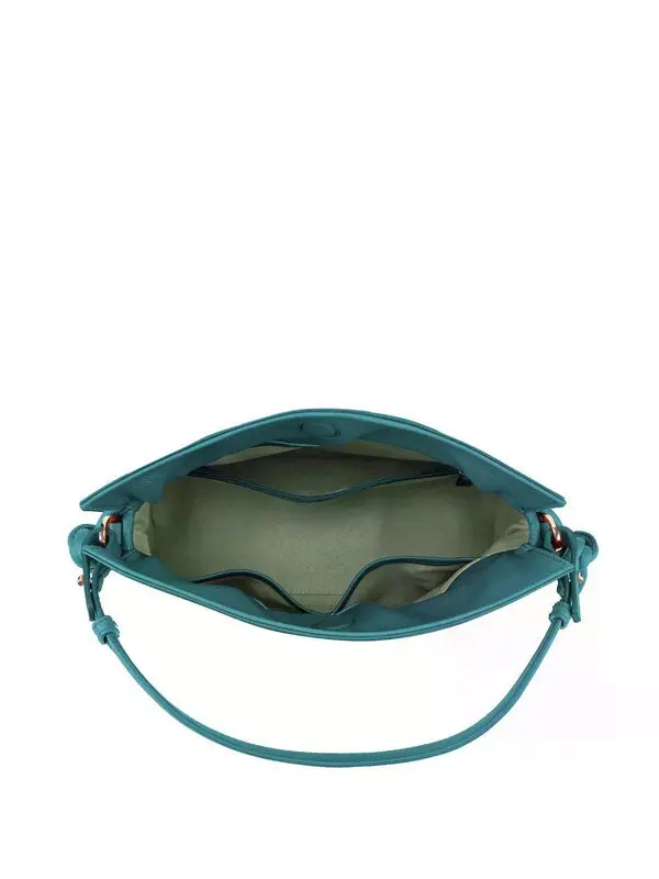 ESIN AKAN Midi Emma Grain Leather Cross Body Bag - Green