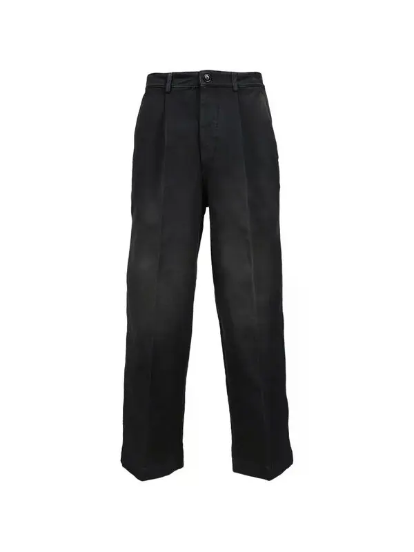 Marni Pleated Faded-effect Trousers
