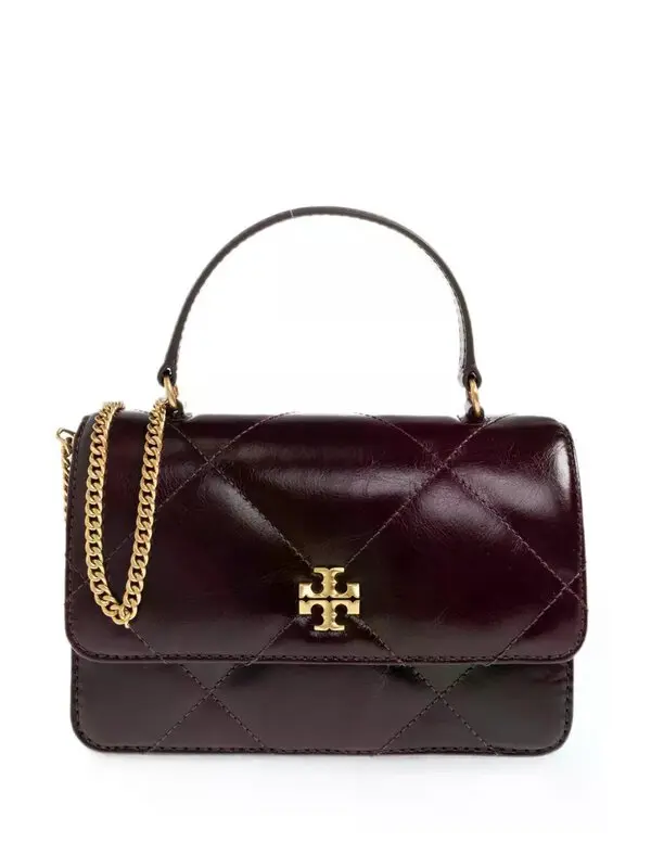 Tory Burch Mini Kira Diamond Quilt Distressed Crossbody Bag - Red
