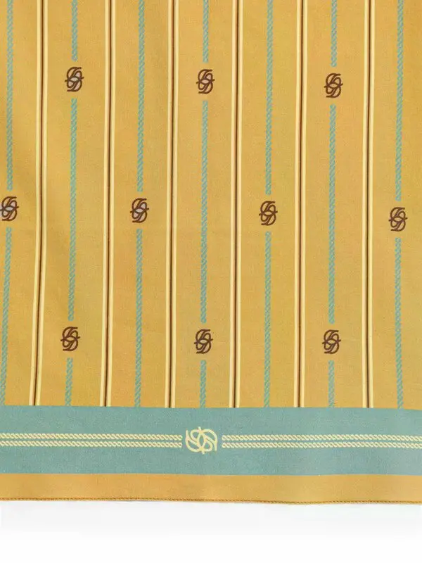 Drole De Monsieur Logo-print Striped Scarf - Yellow