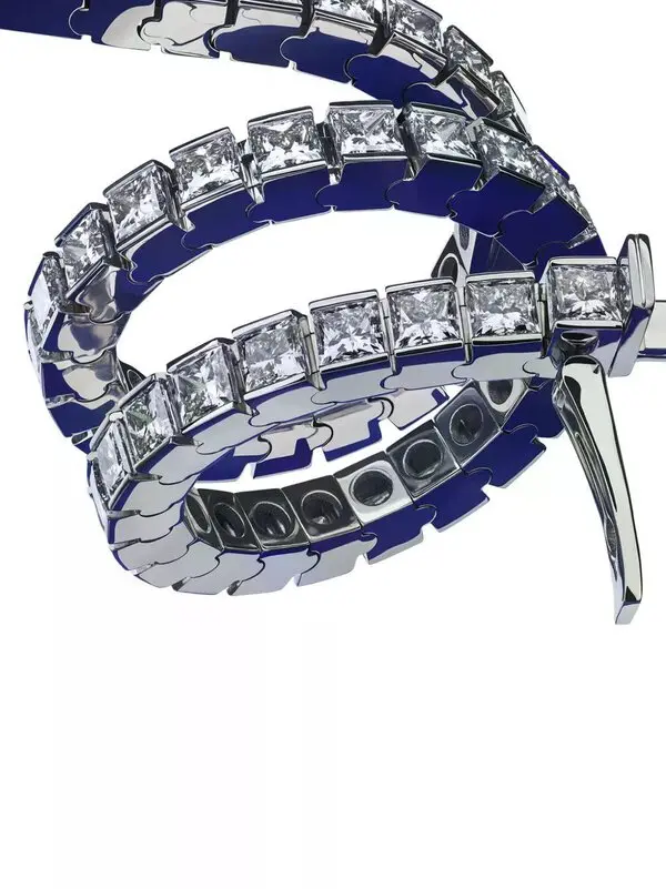 LOEV 18kt Recycled White Gold Tennis Bracelet With Princess Cut Diamonds