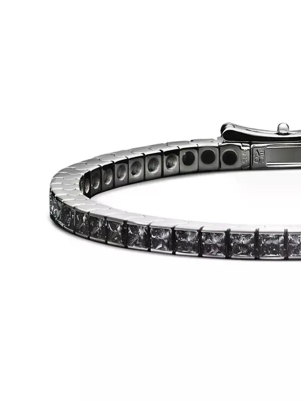 LOEV 18kt Recycled White Gold Tennis Bracelet With Princess Cut Diamonds