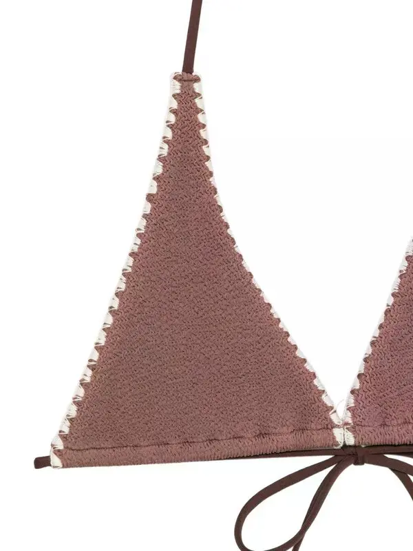MC2 SAINT BARTH Guiana Crinkle Embroidered Bikini Top