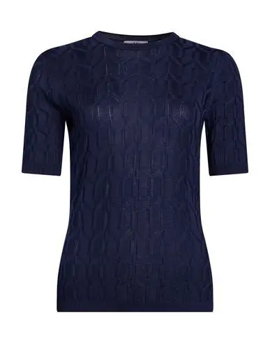 Missoni Jacquard-knit Crewneck Short Sleeve Sweater - Blue