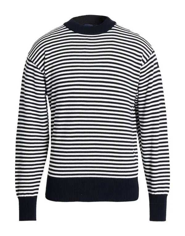 Paul & Shark Midnight Cotton Striped Crewneck Sweater