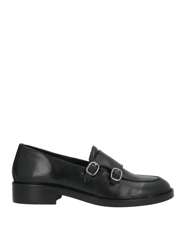 EMANUÉLLE VEE Leather Monk Strap Loafers