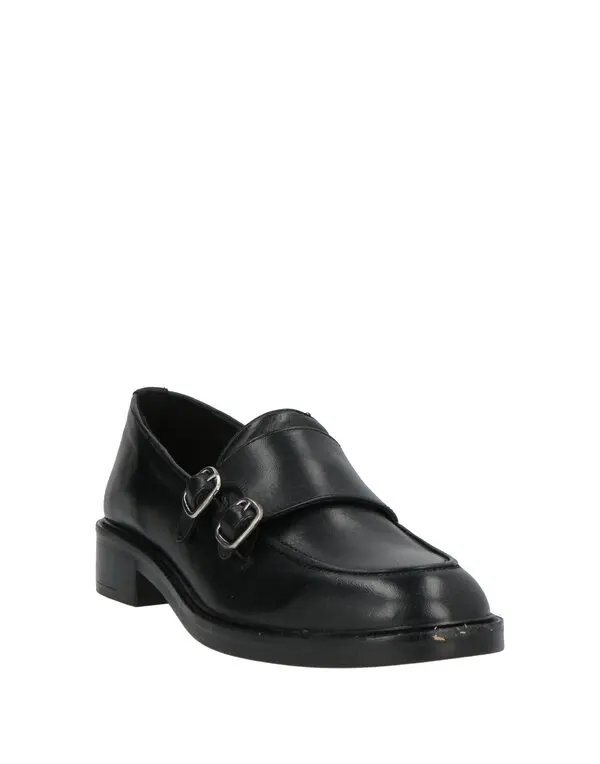 EMANUÉLLE VEE Leather Monk Strap Loafers