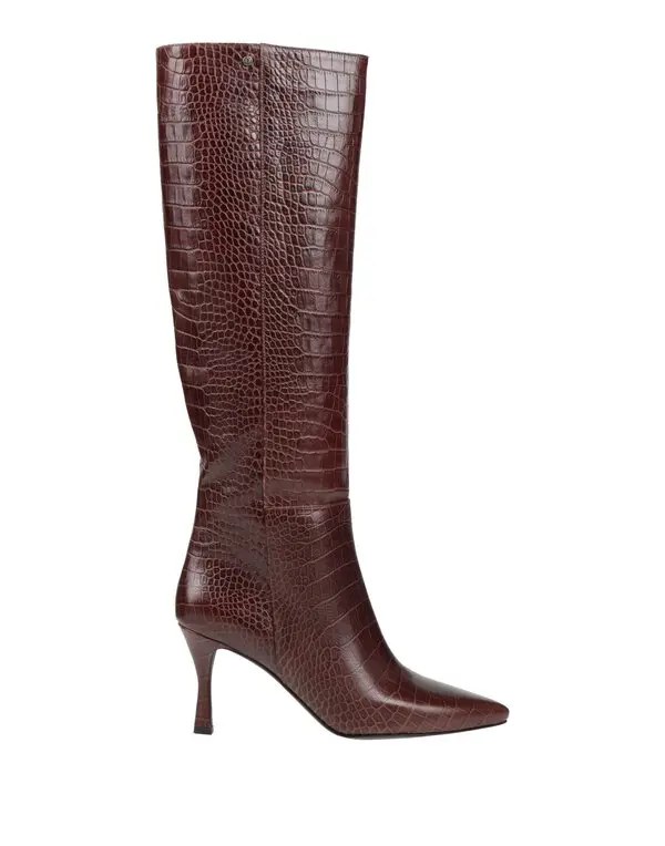 POLLINI Calfskin Crocodile-effect Tall Boots