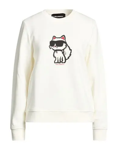 Karl Lagerfeld Organic Cotton And Recycled Polyester Sweatshirt With Graphic Print - Ivory