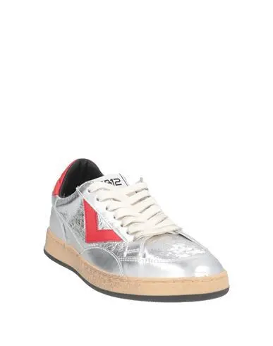 4B12 Low-top Distressed Metallic Leather Sneakers