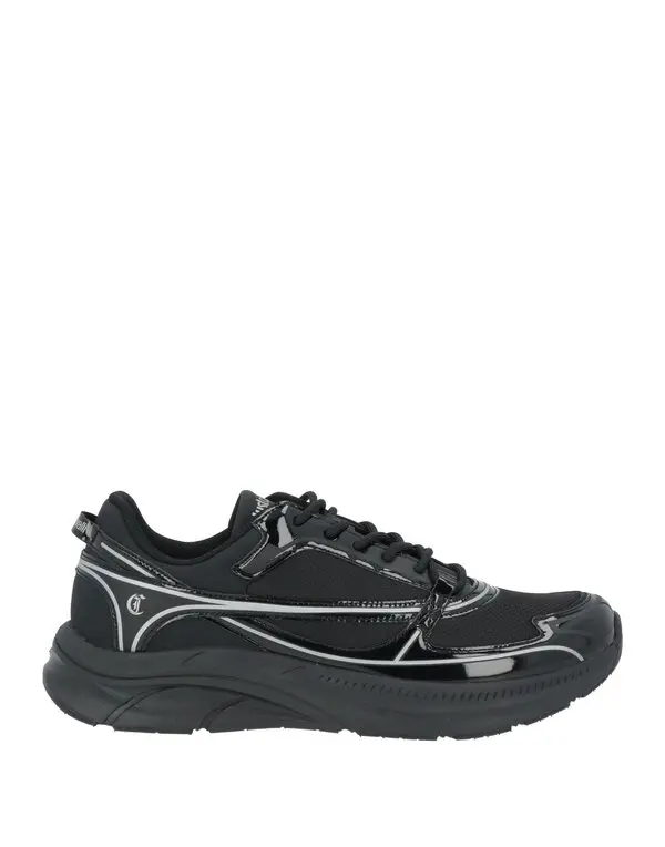 Just Cavalli Low Top Sneakers With Patent-effect Detailing