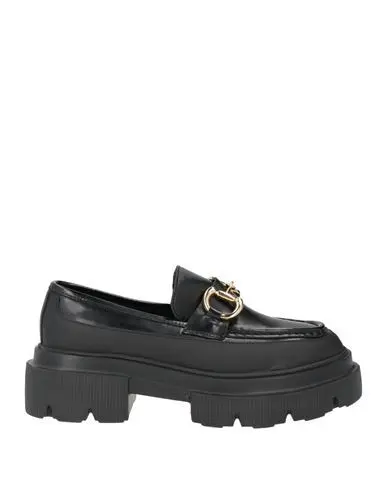 TOSCA BLU Chunky Glossed Leather Loafers With Appliqués - Black