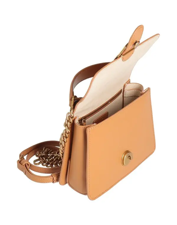 Pinko Calfskin Flap Bag With Logo Embellishment