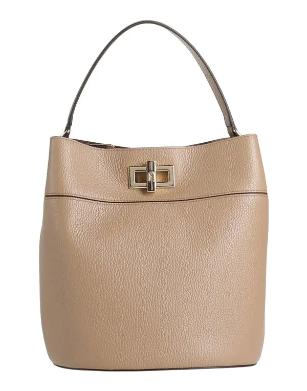 Furla Leather Bucket Bag With Twist-lock Fastening