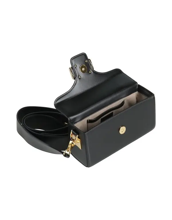 LANVIN Leather Minaudière Bag With Embellished Top Handle