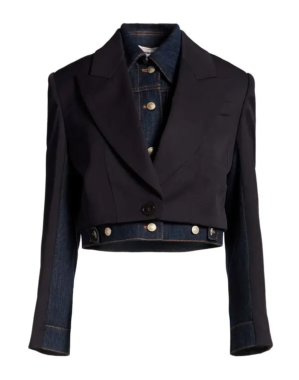 Alexander McQueen Jacket Midnight Size Wool, Cotton