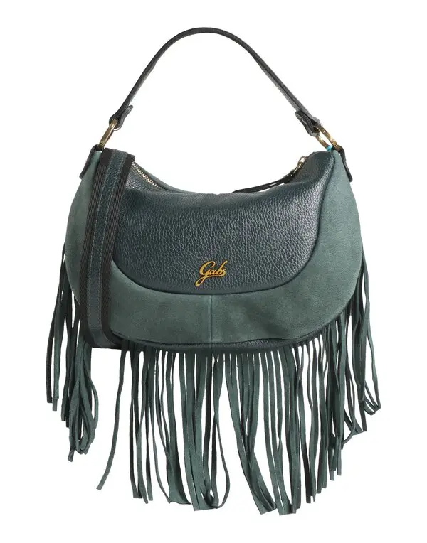 GABS Dark Calfskin Hobo Bag With Fringe