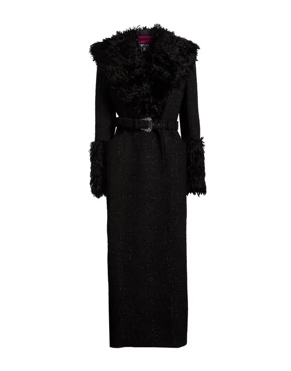 Versace Belted Tweed Coat