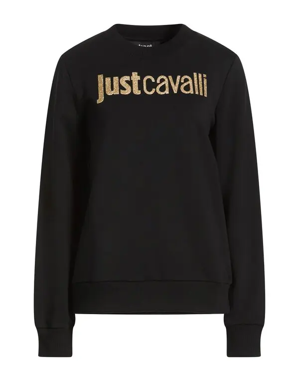 Just Cavalli Cotton Sweatshirt With Glittered Logo