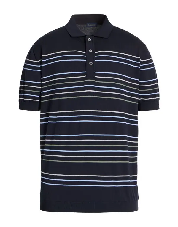 Paul & Shark Midnight Cotton Cashmere Striped Polo