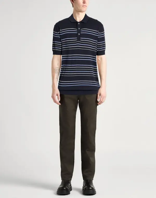 Paul & Shark Midnight Cotton Cashmere Striped Polo