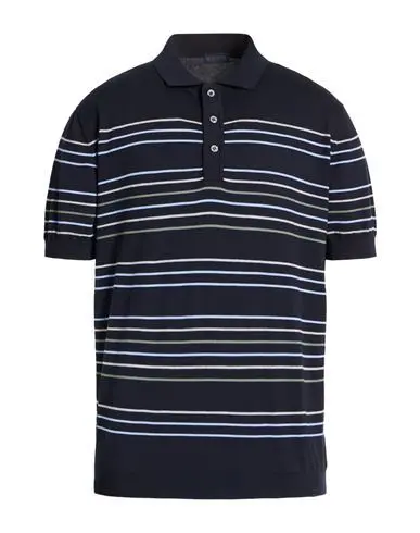 Paul & Shark Midnight Cotton Cashmere Striped Polo - Midnight Blue