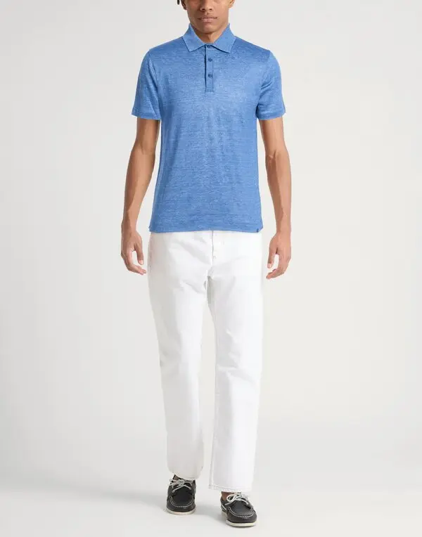 Paul & Shark Polo Shirt Azure Size Linen