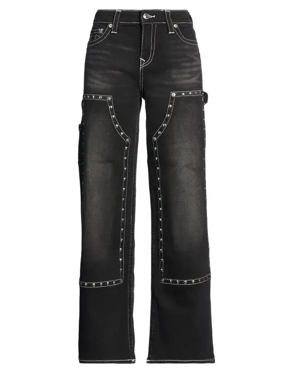 True Religion Wide-leg Jeans With Stud Embellishments