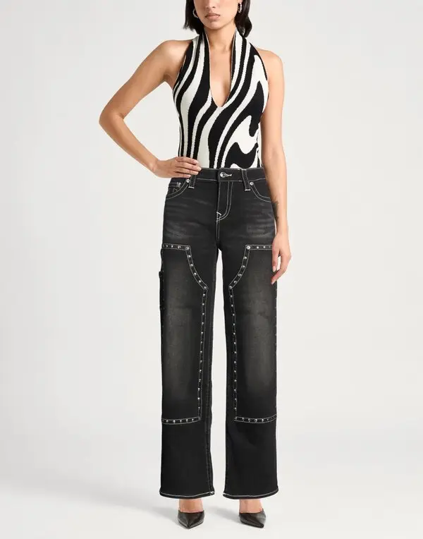 True Religion Wide-leg Jeans With Stud Embellishments