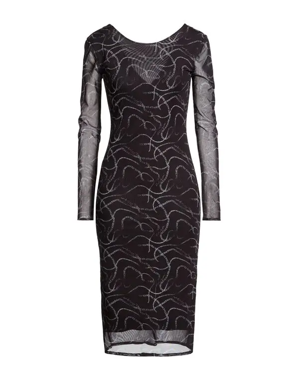 Karl Lagerfeld Midi Dress With Tulle And Long Sleeves