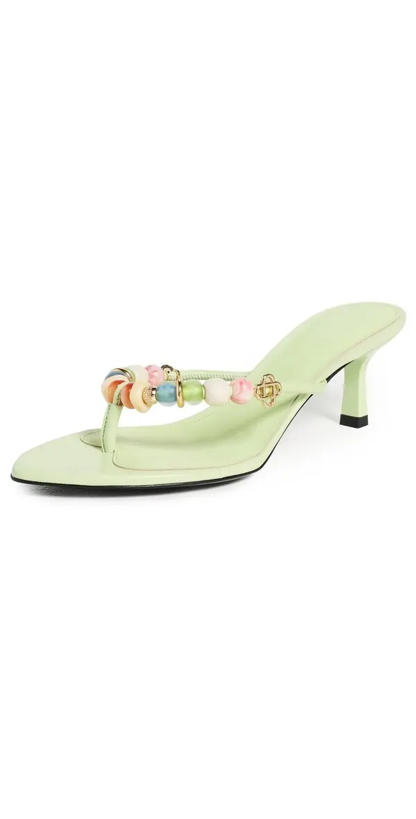 Casablanca Beaded Sandals - Mint