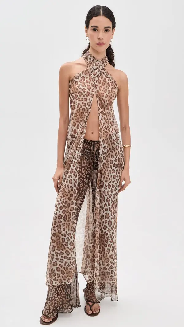 Ramy Brook Leopard Convertible Aari Cover Up
