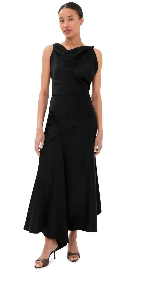 Victoria Beckham Posy Midi Dress - Black