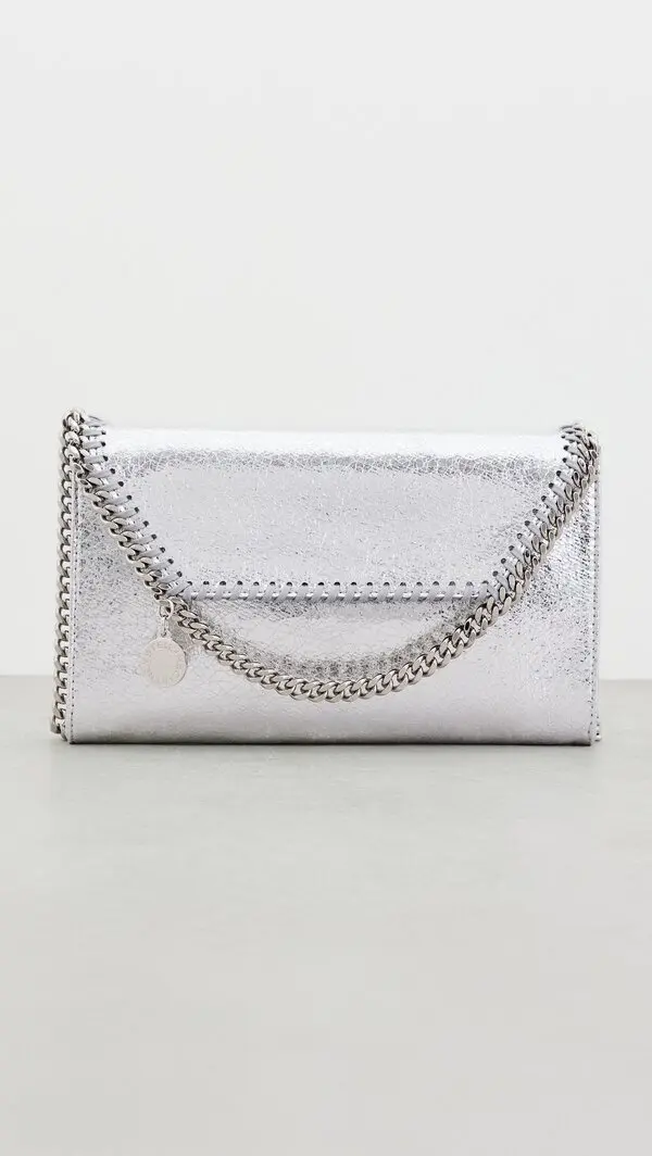 Stella McCartney Falabella Metallic Wallet On A Chain