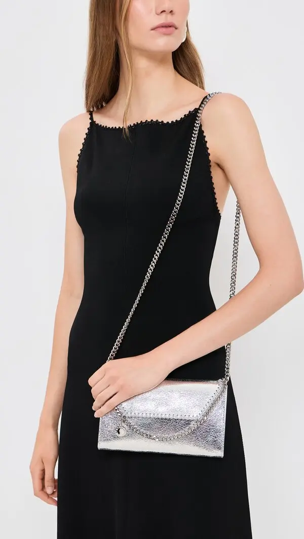 Stella McCartney Falabella Metallic Wallet On A Chain